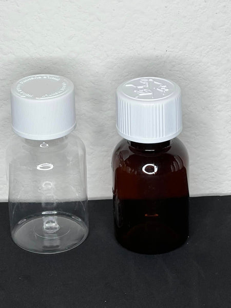 1CRTE2- 2 oz Syrup Bottles with Child Resistant lids for THC and CBD C ...